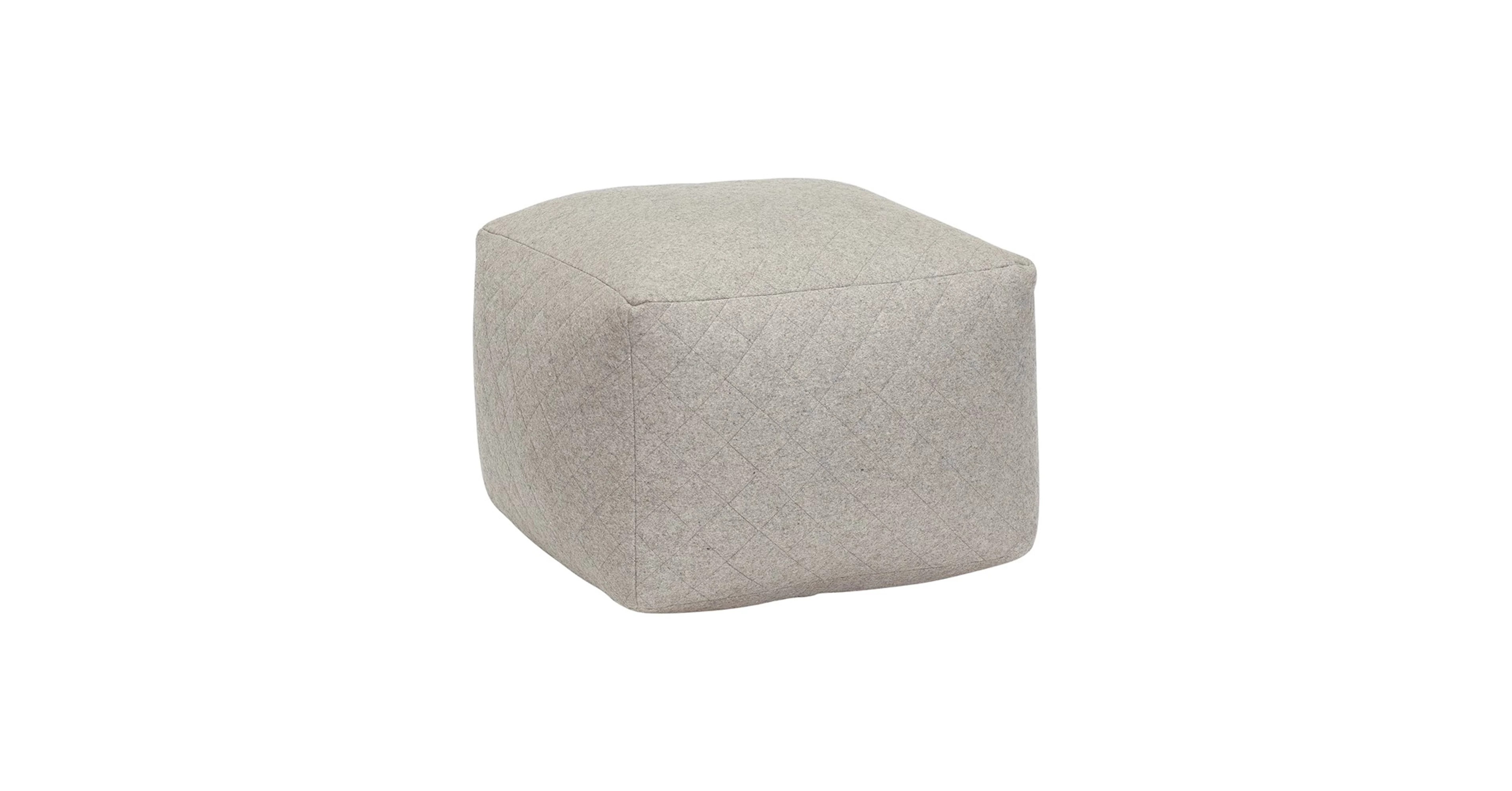 Szürke gyapjú kocka puff - Nordic